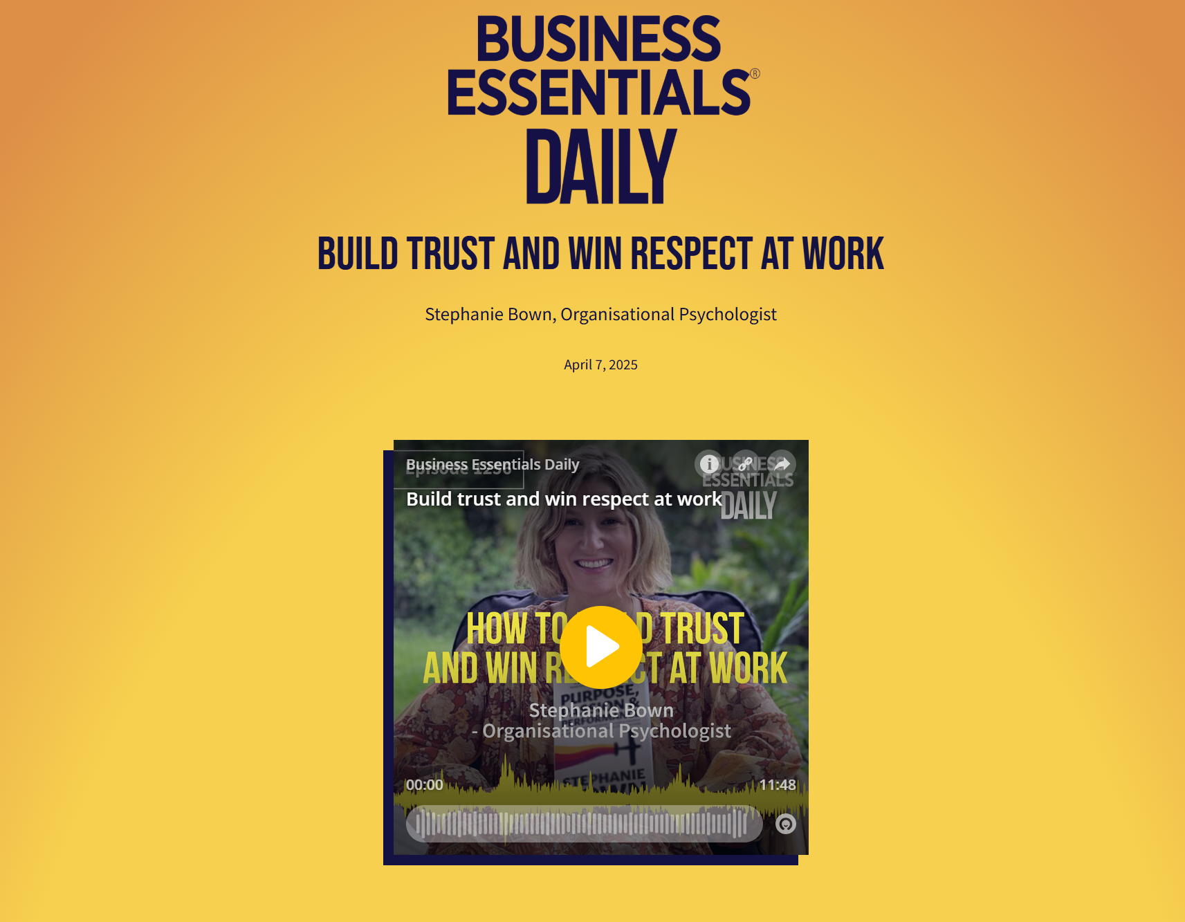 Build Trust and Win Respect at Work - Business Essentials Daily | In ...
